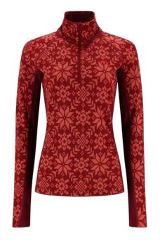Tričko KARI TRAA EDITH HALF ZIP Lady, rouge - Rock Point