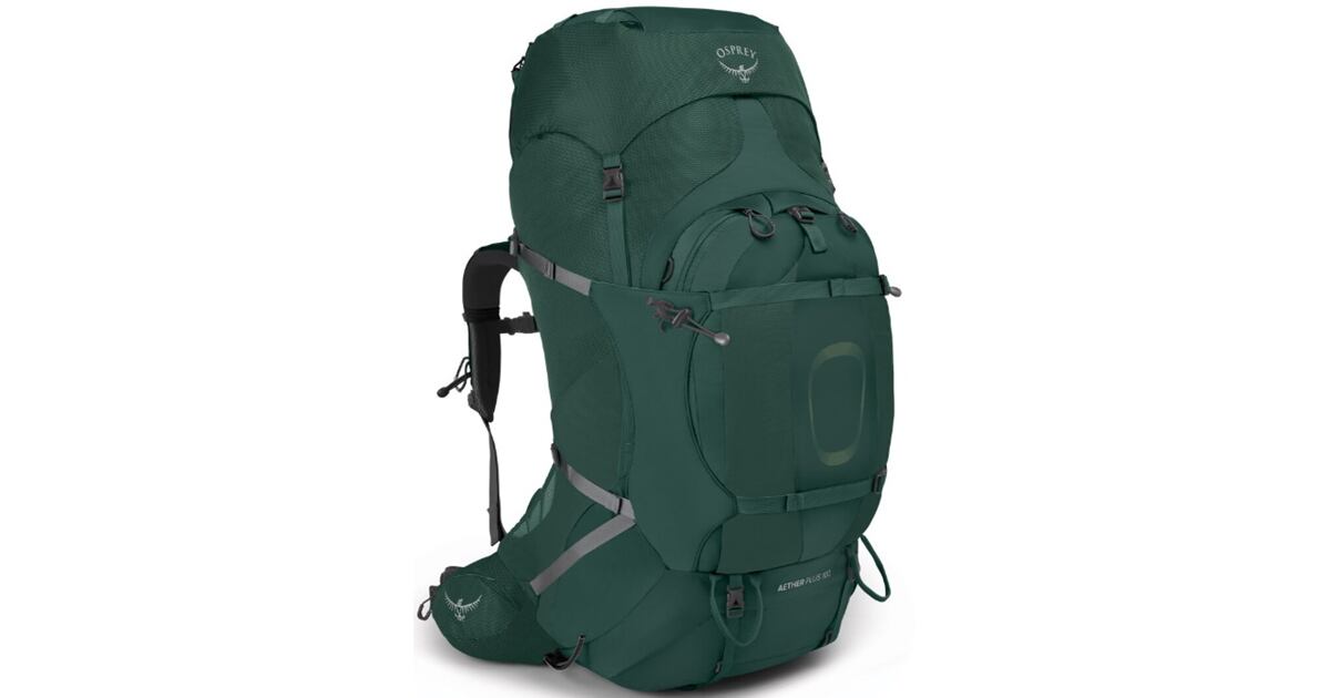 Batoh OSPREY AETHER PLUS 100 Man, axo green - Rock Point – sleva 20 %