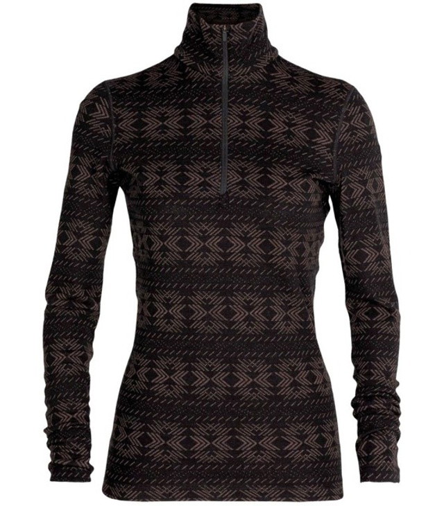 Triko dlouhý rukáv ICEBREAKER W 250 VERTEX LS HALF ZIP CRYSTALLINE Lady, black/mink/j - Rock ...